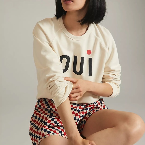 Clare V | Tops | Clare V Cream Oui Sweatshirt | Poshmark